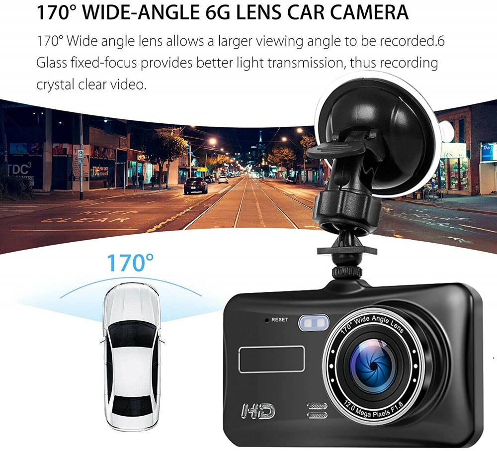 JUSTOP T60 Dash Cam 1080P Full HD In Car DVR Camera Digital Driving ...